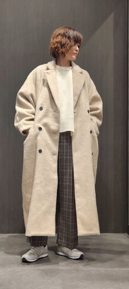 ドロー/DRAW 起毛 ダブル ロングコート （ユニセックス）(M 34キャメル